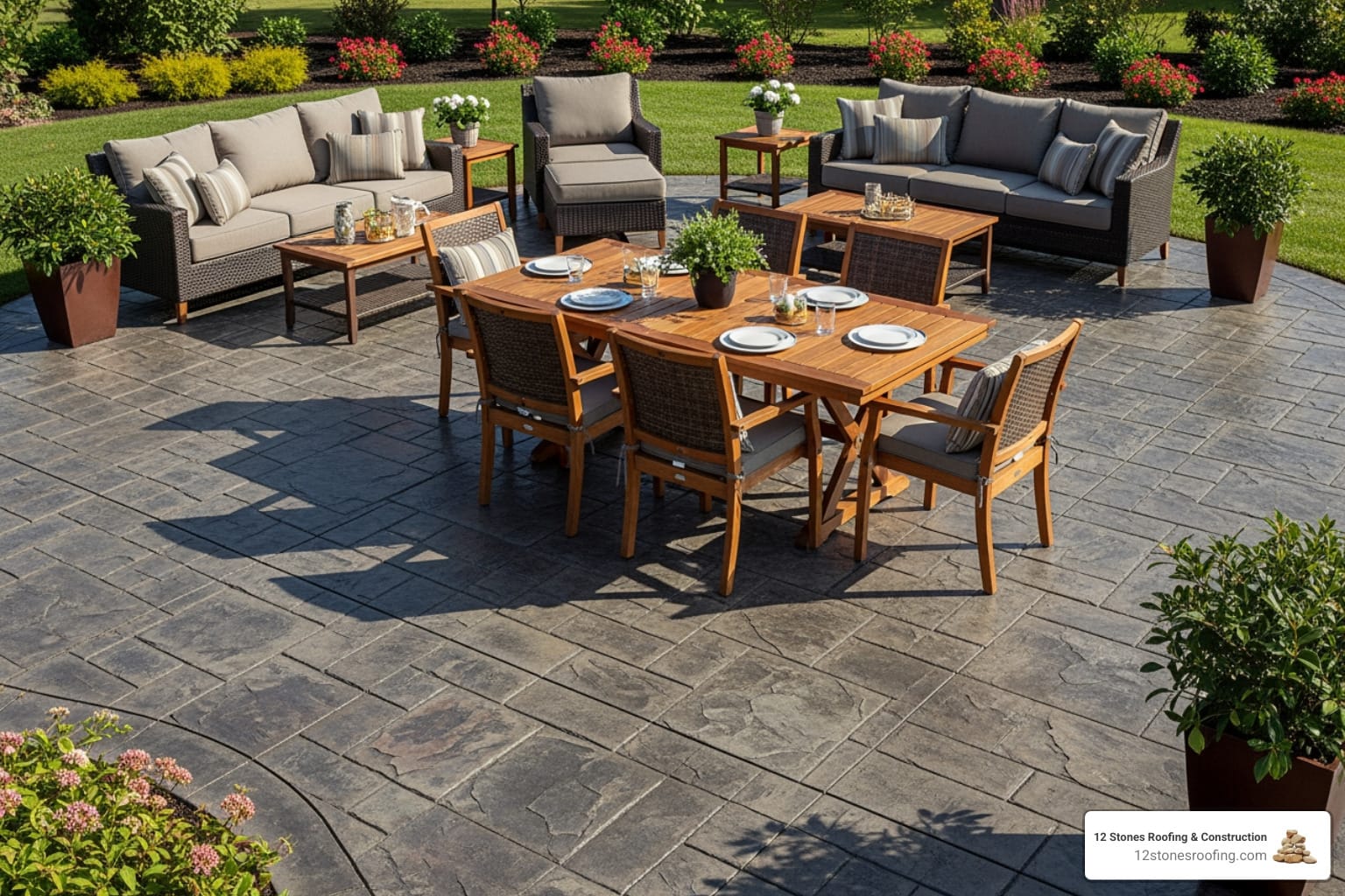 Get the Stone Cold Look: Mastering Slate Stamped Concrete - 12 Stones ...